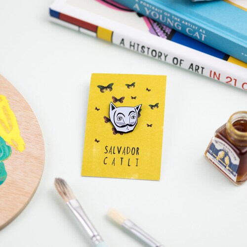 Salvador Catli Cat Artist Pin - Etsy UK