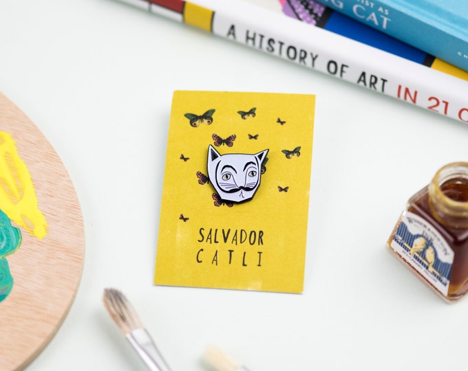 Salvador Catli Cat Artist Pin - Etsy