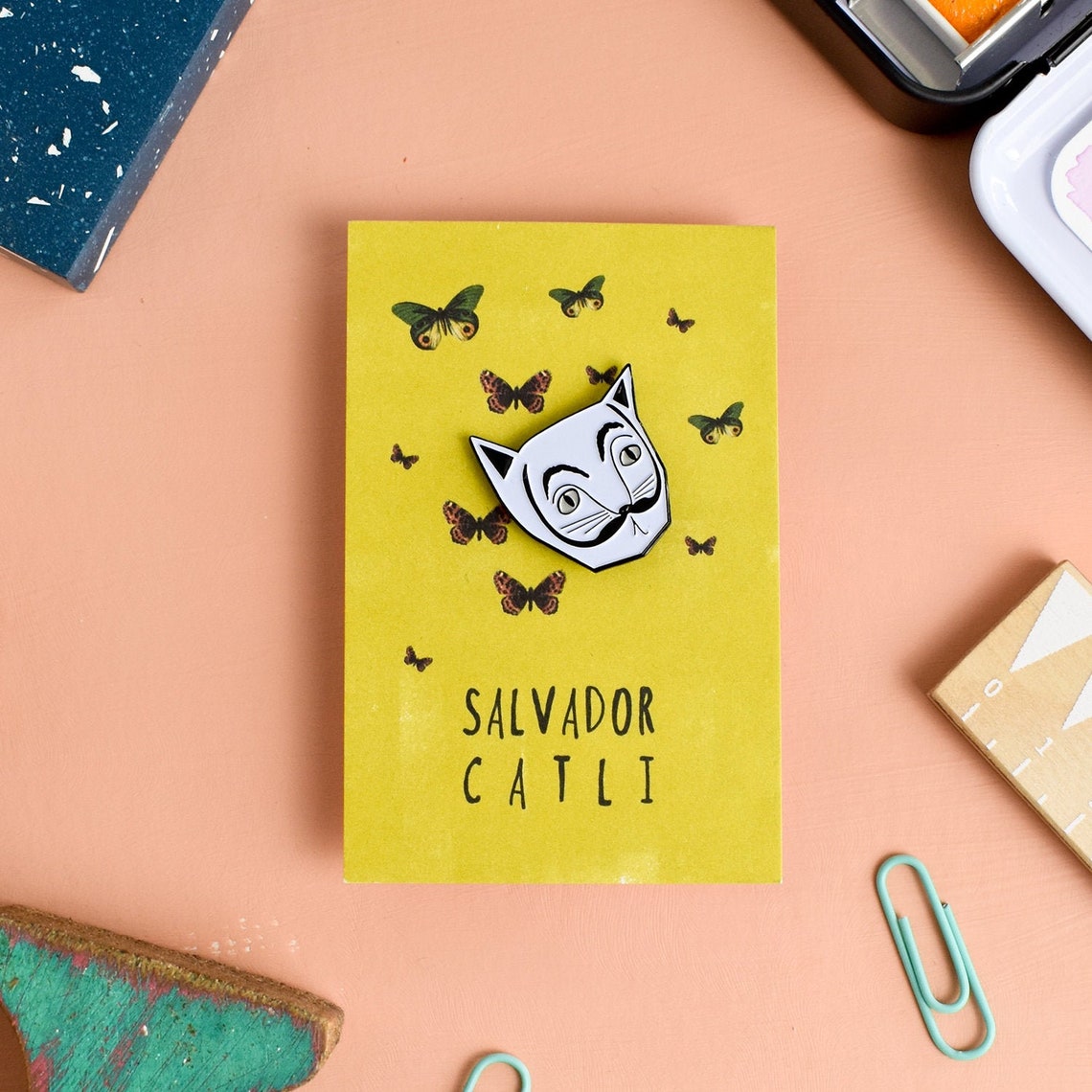 Salvador Catli Cat Artist Pin - Etsy UK