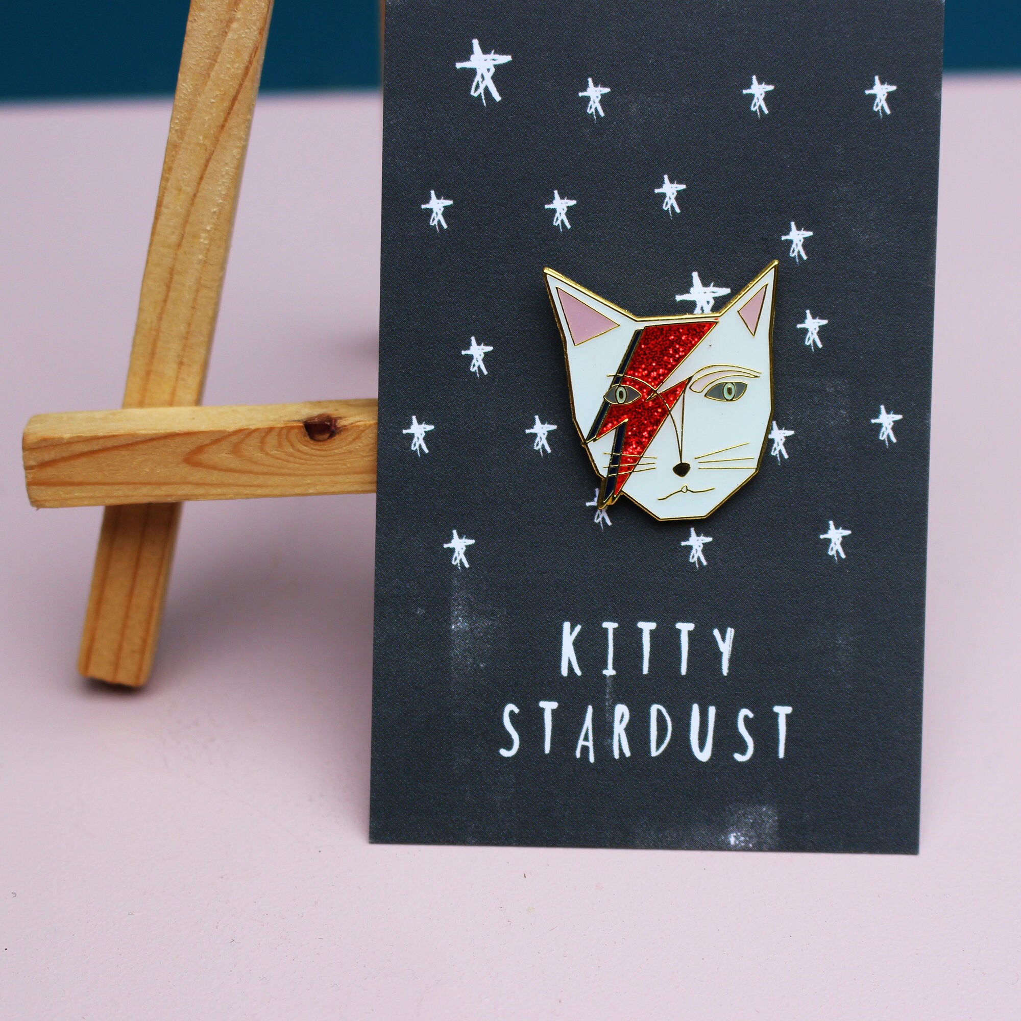 Kitty Stardust Cat Musician Pin - Etsy UK