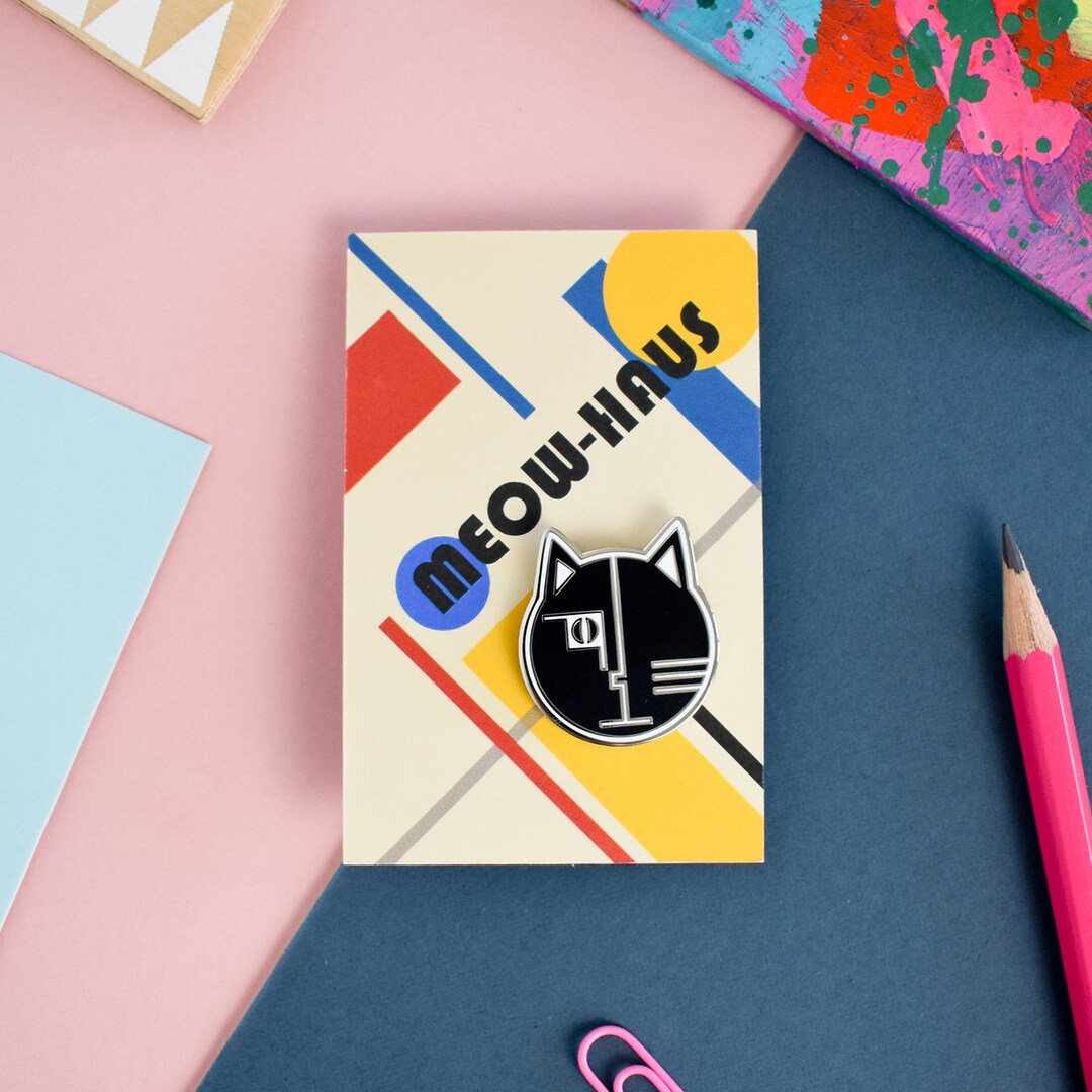 Meowhaus Cat Artist Enamel Pin - Etsy