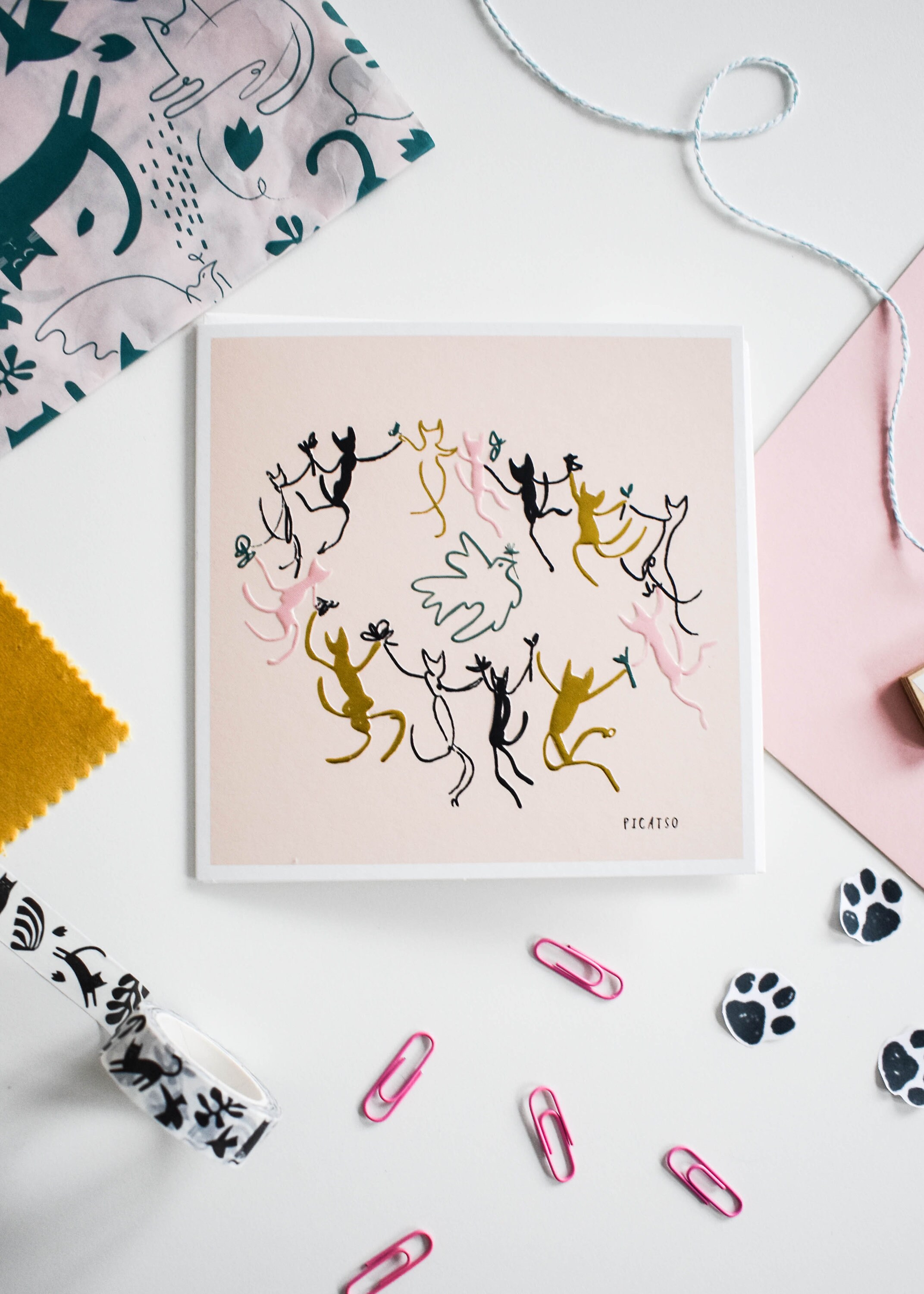 Picatso Cat Dance Card - Etsy UK
