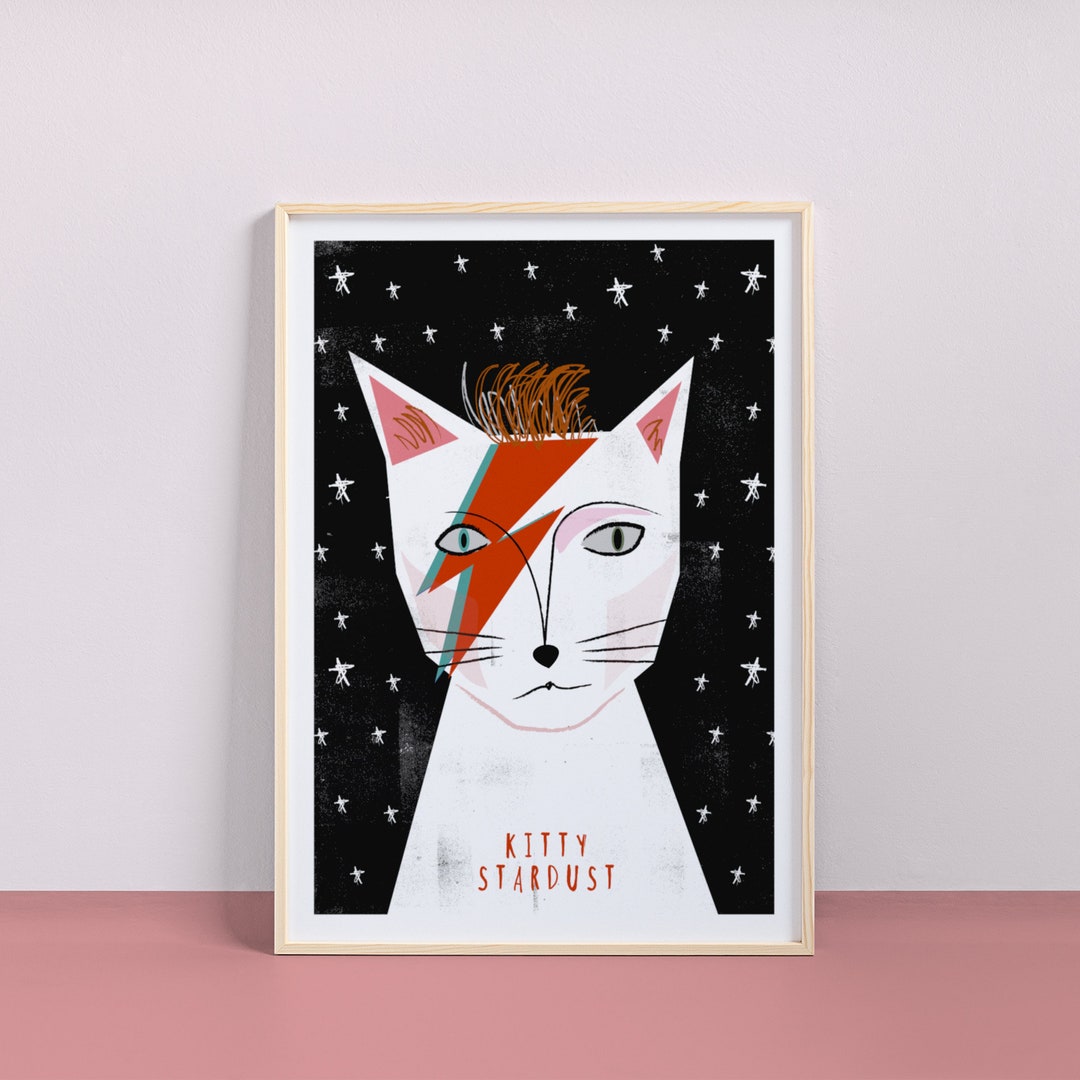 Kitty Stardust Cat Art Print - Etsy