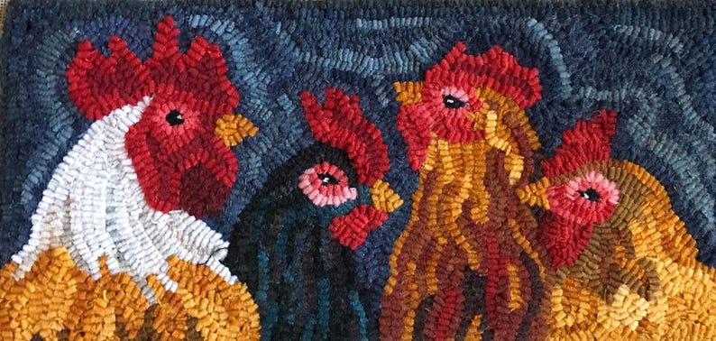 Paper Pattern- Rooster- Chickens -rug Hooking- Rughooking Pattern - Etsy