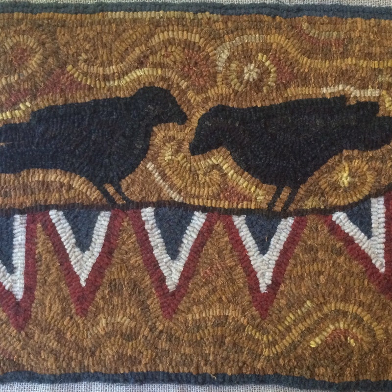 Hooked Rug Crows - Etsy