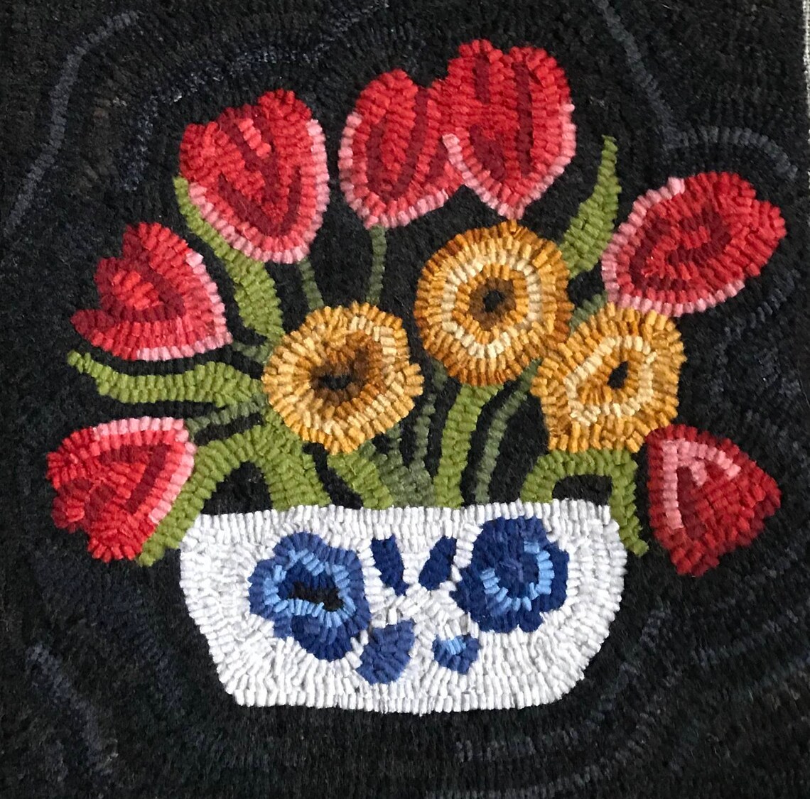 Spring Flowers Original Design Rug Hooking Home Decor - Etsy