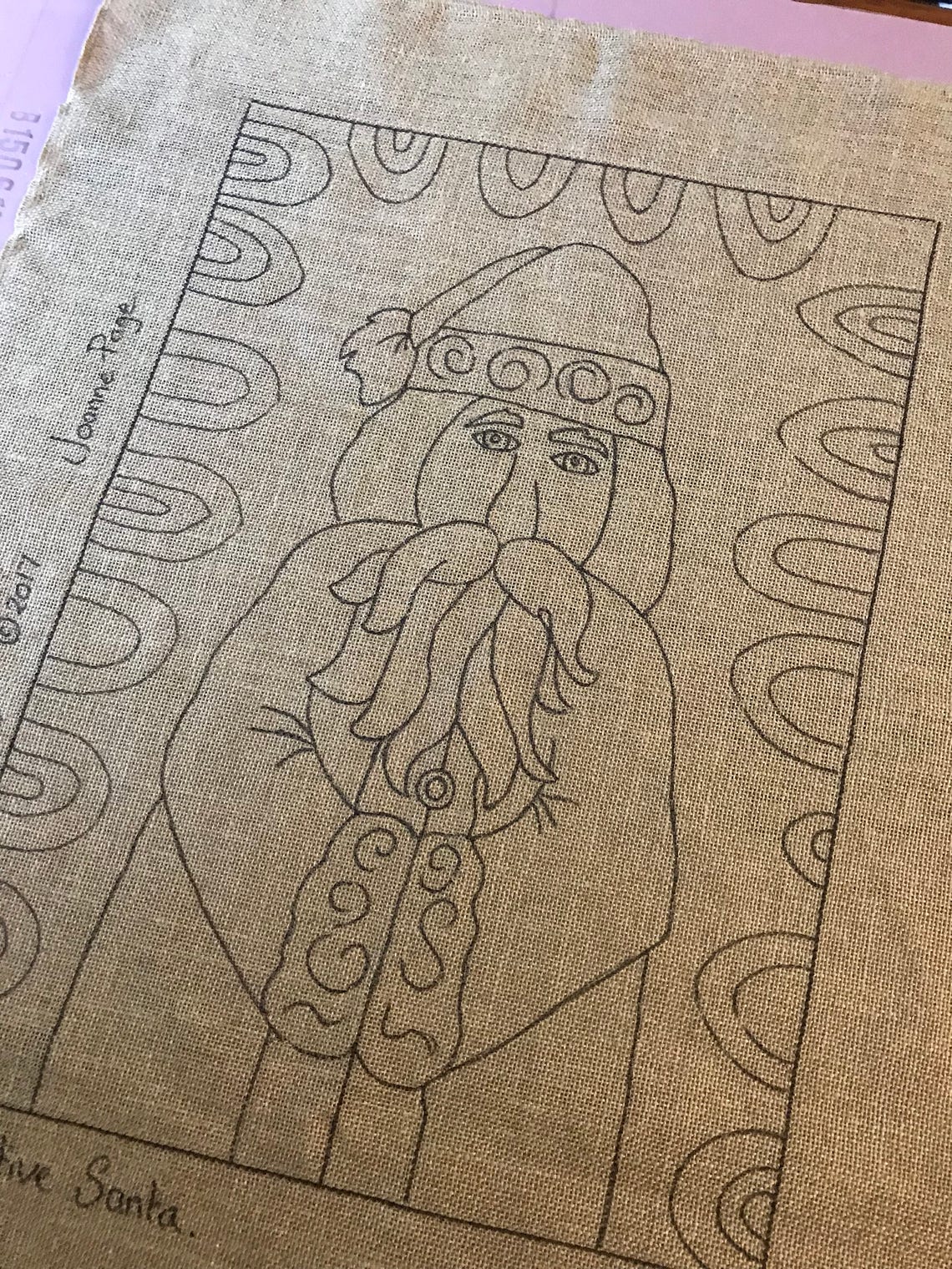 Primitive Santa Rug Hooking Pattern: Folk Art Wall Hanging (17x24 ...