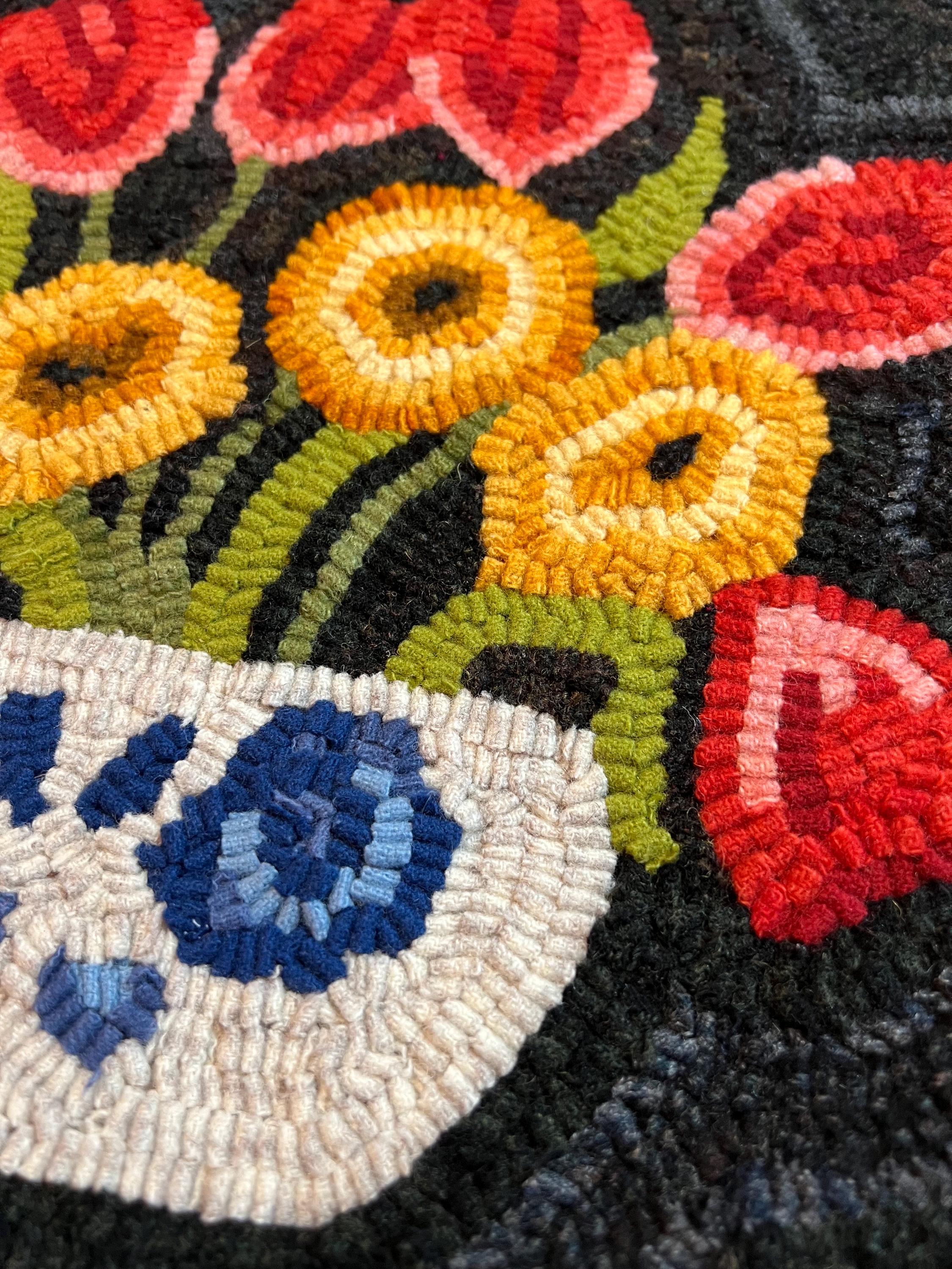 Spring Flowers Original Design Rug Hooking Home Decor - Etsy