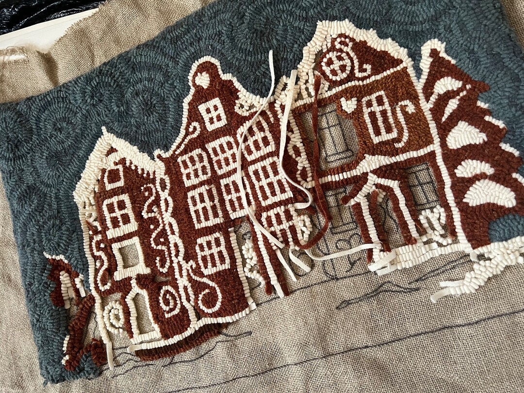 Gingerbread House Rug Hooking Pattern on Linen - Etsy