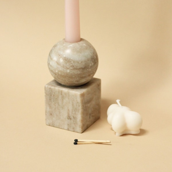 Marble Candle Holder - Etsy