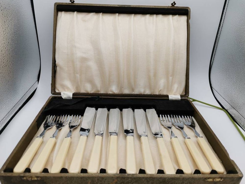 Wonderful Set of Chrome Plated Fish Knives and Forks. Complete Set ...