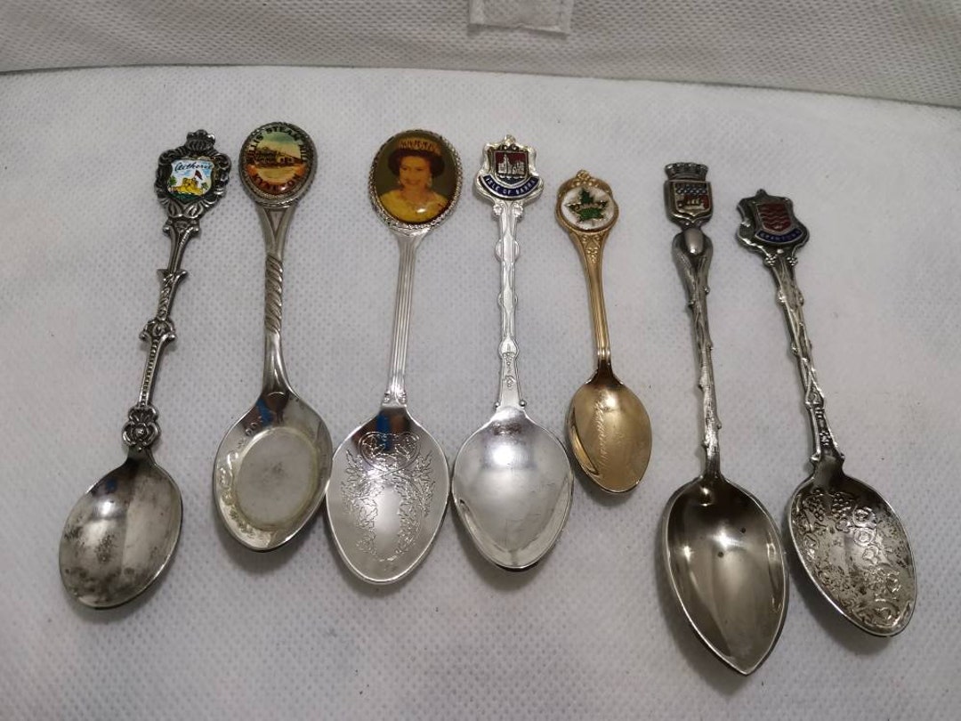 Set of Seven Collectible Spoons, Vintage. - Etsy New Zealand