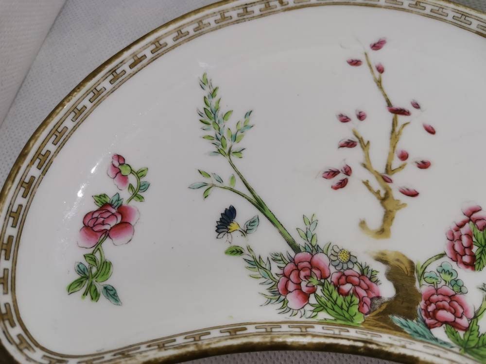 Wonderful Crescent Moon Shaped China Serving Dish. Pink Blossoms. - Etsy