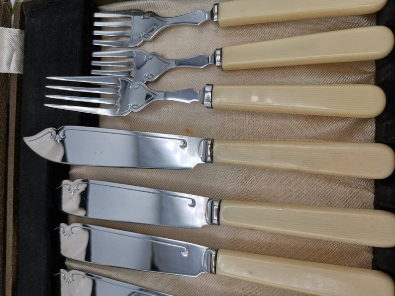 Wonderful Set of Chrome Plated Fish Knives and Forks. Complete Set ...