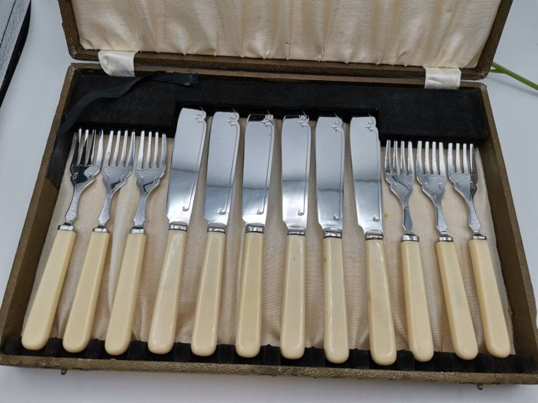 Wonderful Set of Chrome Plated Fish Knives and Forks. Complete Set ...