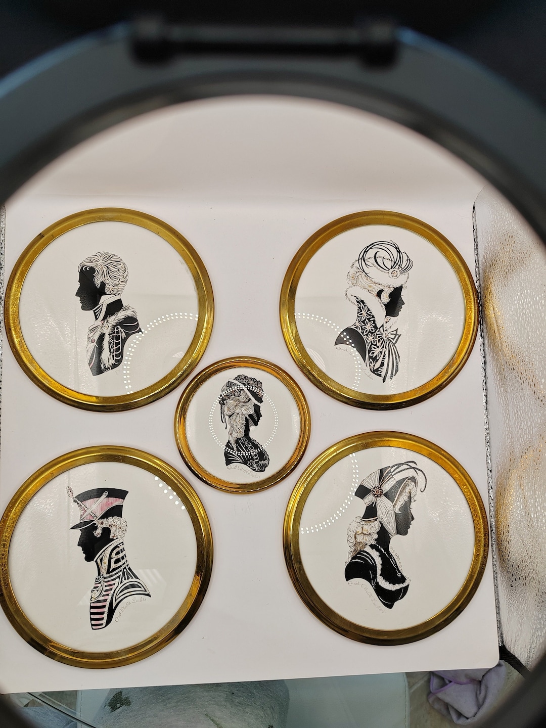 Set of Five Pennyfarthing Silhouettes, Fair Ladies and Fine Gentlemen ...