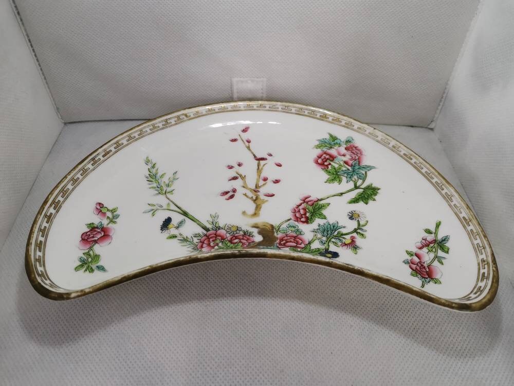 Wonderful Crescent Moon Shaped China Serving Dish. Pink - Etsy