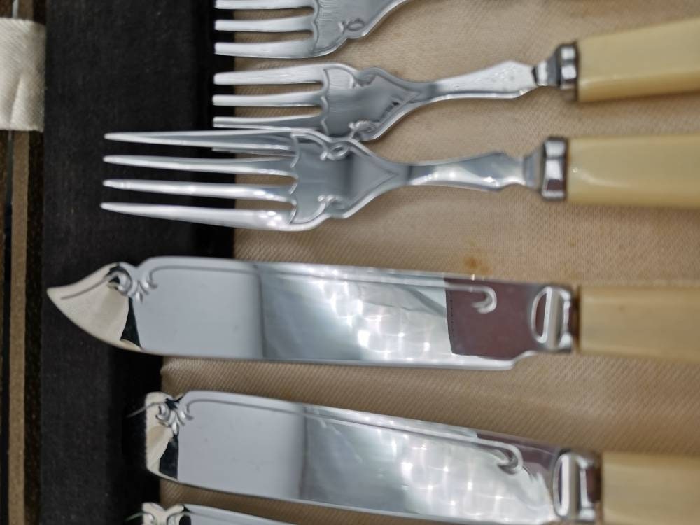 Wonderful Set of Chrome Plated Fish Knives and Forks. Complete Set ...