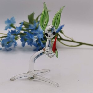 Superb Murano Blown Glass Bunny Rabbit Figurine. Holding a Carrot ...