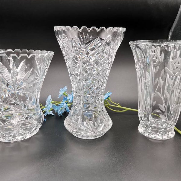 Crystal Flower Vase - Etsy