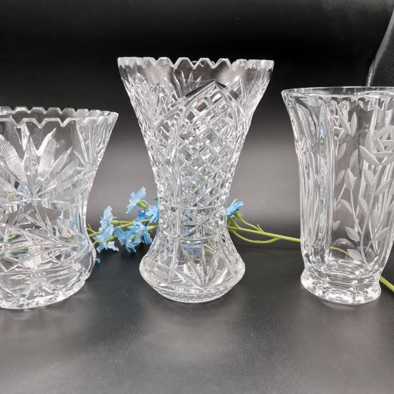 Crystal Flower Vase - Etsy