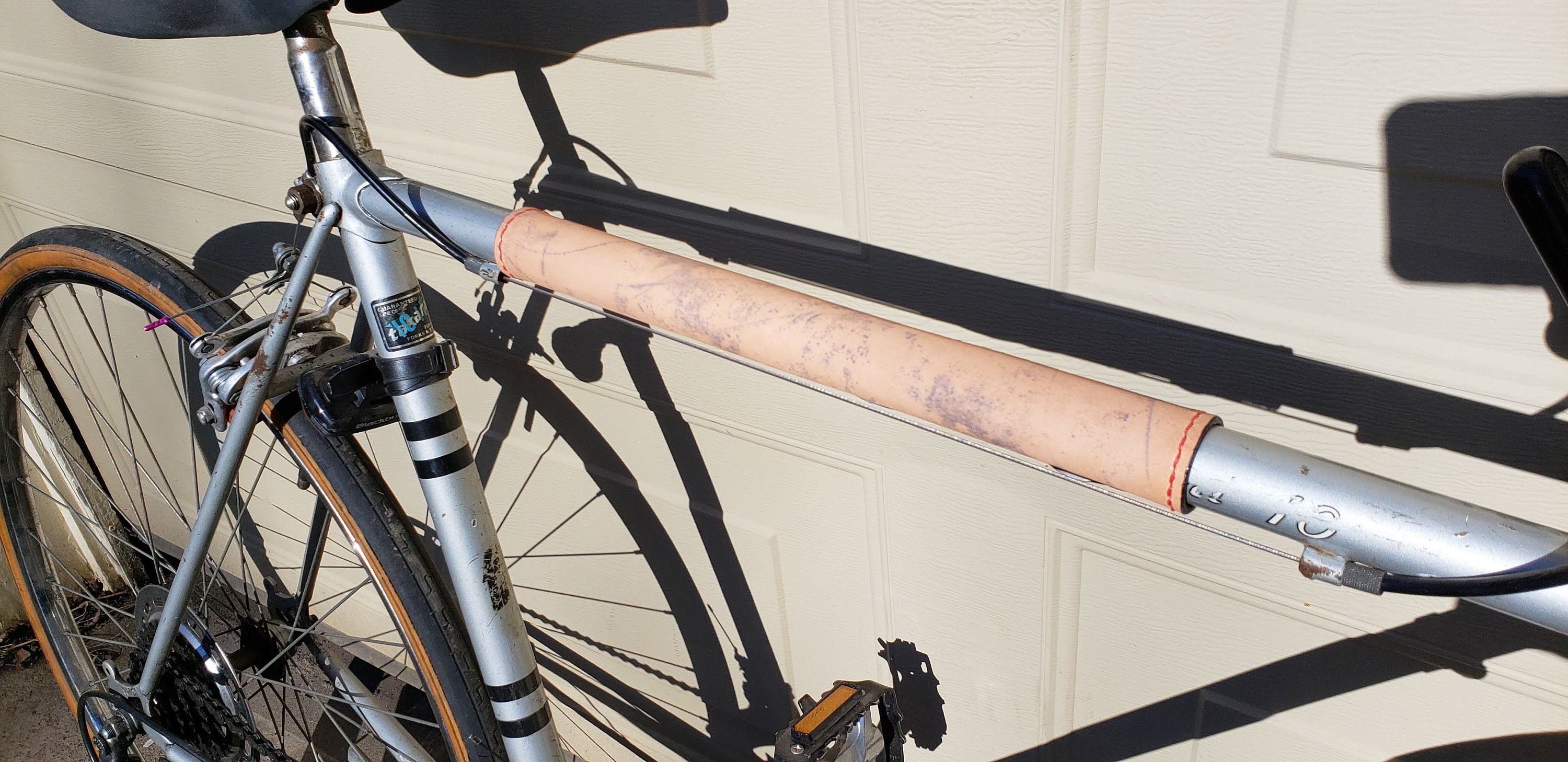 12" - Tan Leather Bicycle Tube Protector - Any Diameter* - Lace-it ...