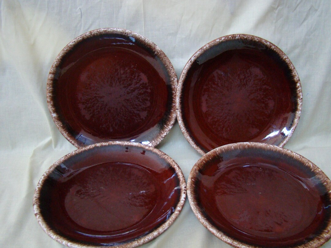 Vintage Pottery Hull Ovenproof Brown Drip Dinner Plate - Etsy