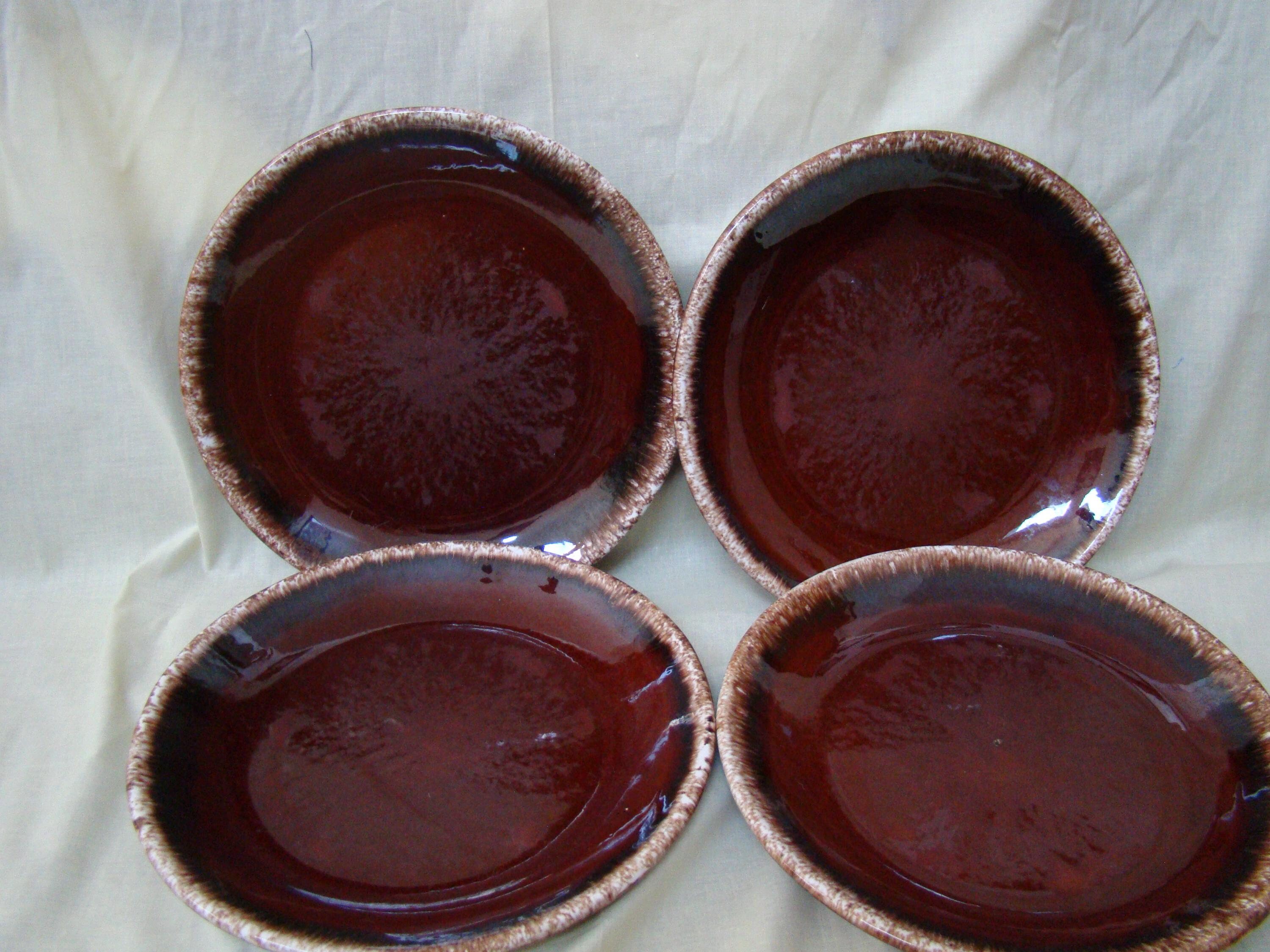Vintage Pottery Hull Ovenproof Brown Drip Dinner Plate - Etsy