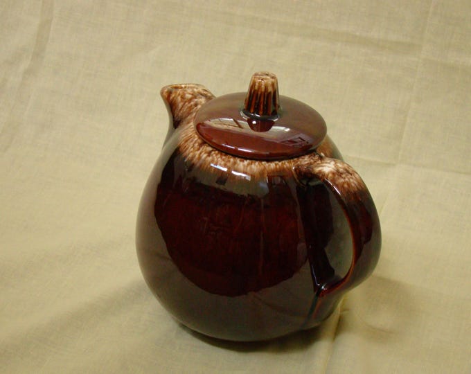 Hull Pottery Brown Drip Teapot Rustic Farmhouse or Cabin Kitchen ...