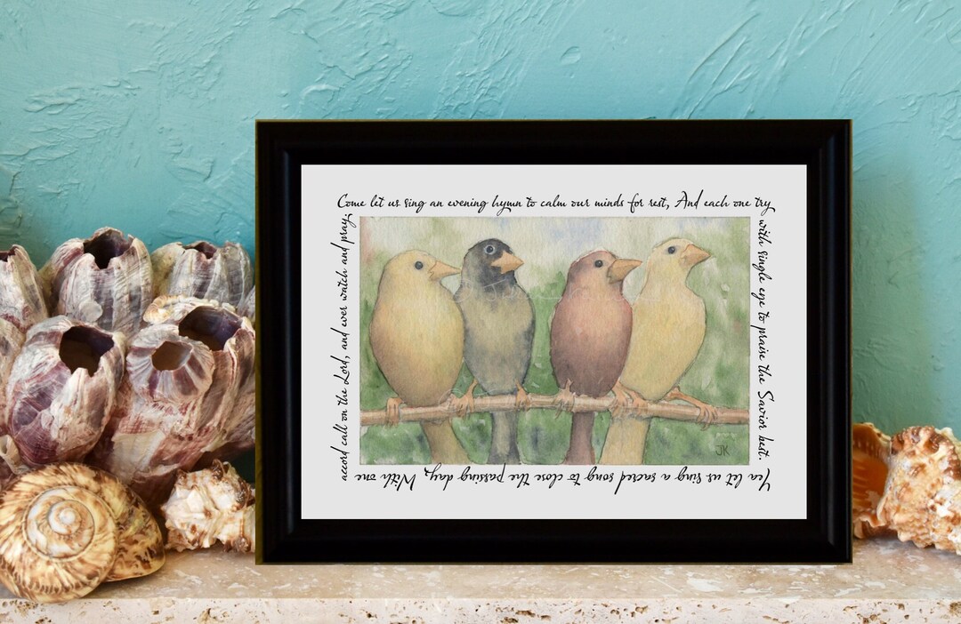 Evening Hymn - Christian Hymn Art - Printable - Faith Based Art ...