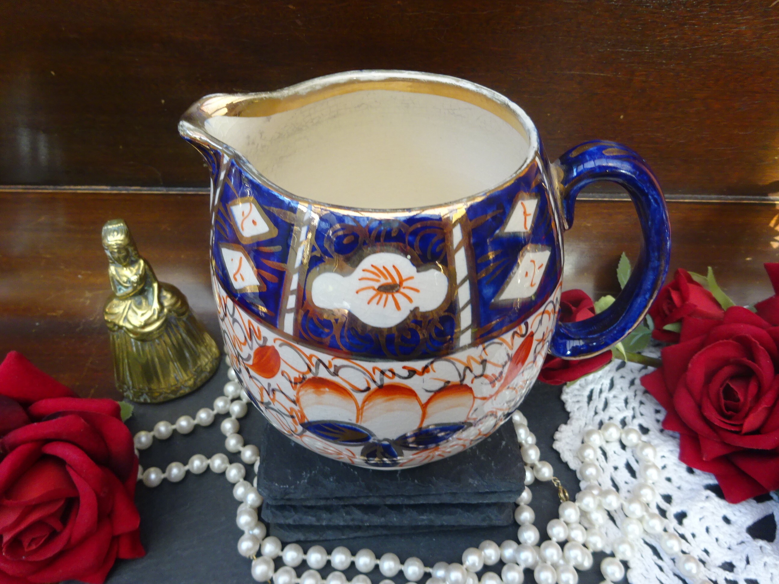 1930s GAUDY WELSH JUG Imari Patterned Jug 1 Pint Blue | Etsy