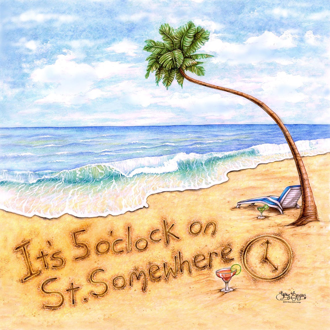 NEW! Jimmy Buffett 'it's 5 O'clock Somewhere' Tile - Etsy