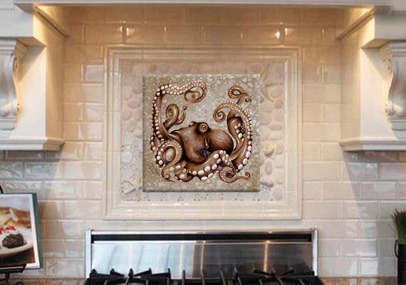 Kraken Octopus Art Tile - Etsy