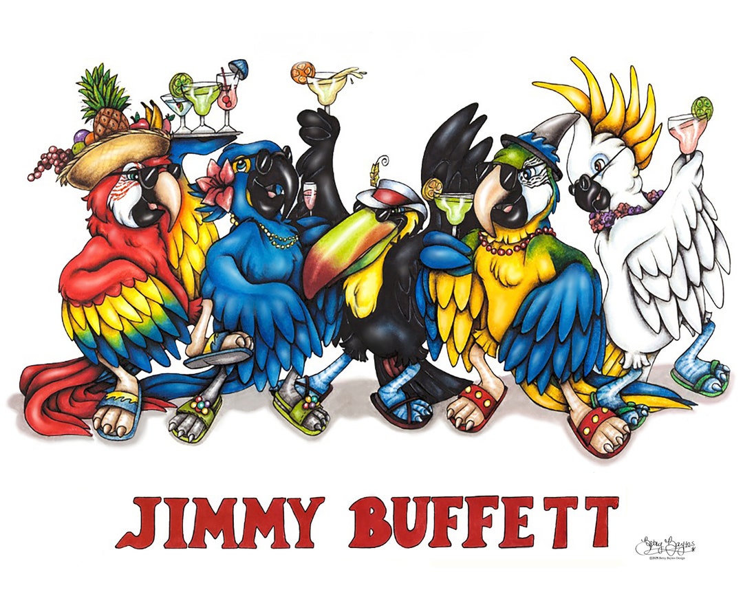 NEW! Jimmy Buffett 'party Parrots'! - Etsy
