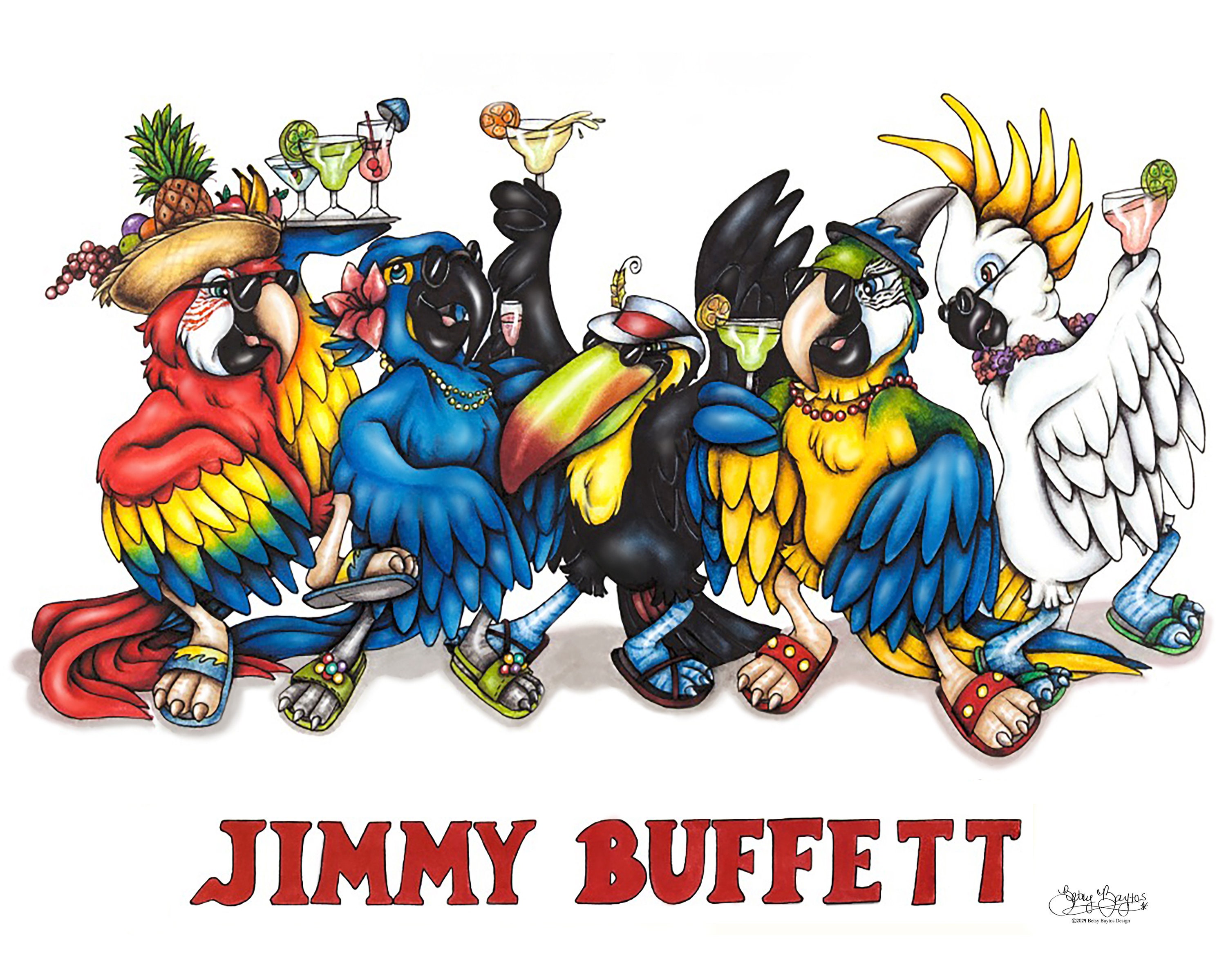 NEW! Jimmy Buffett 'party Parrots'! - Etsy