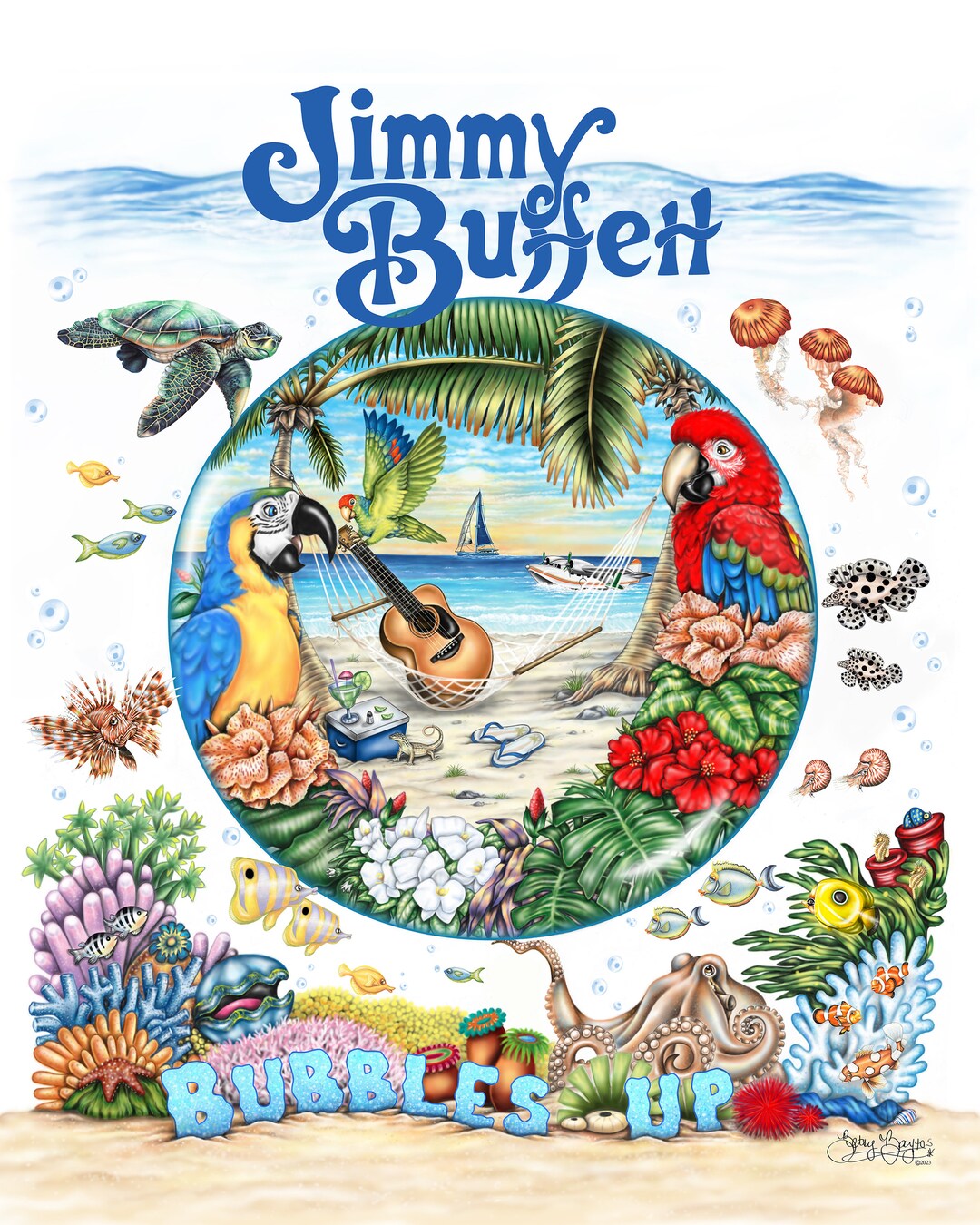 Jimmy Buffett Celebration of 'equal Strain on All Parts Album' on Tile ...