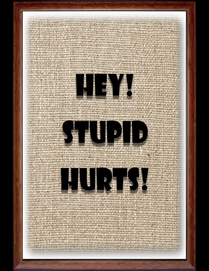 Hey! Stupid Hurts! Printable Picture - Etsy