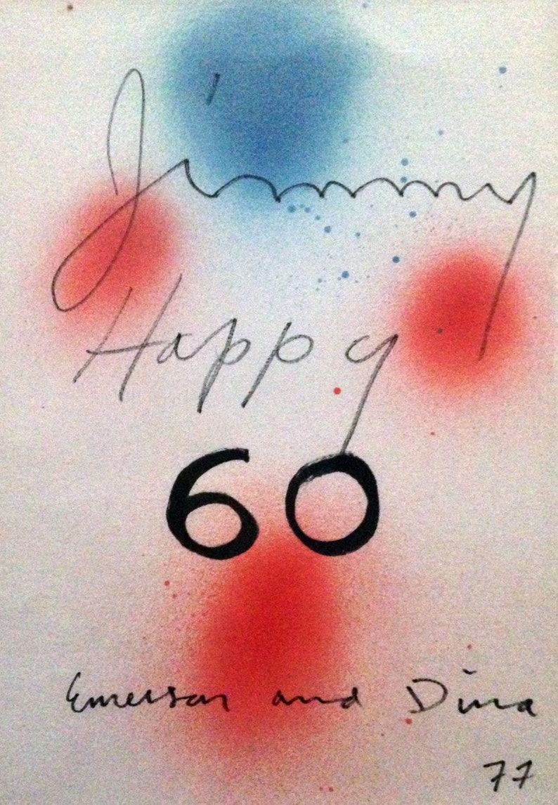 Emerson Woelffer Original Art Birthday Card to Our Uncle Jimmy - Etsy