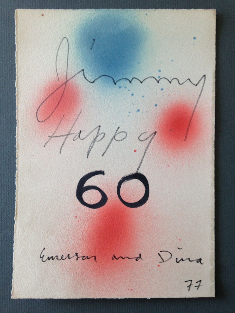 Emerson Woelffer Original Art Birthday Card to Our Uncle Jimmy - Etsy