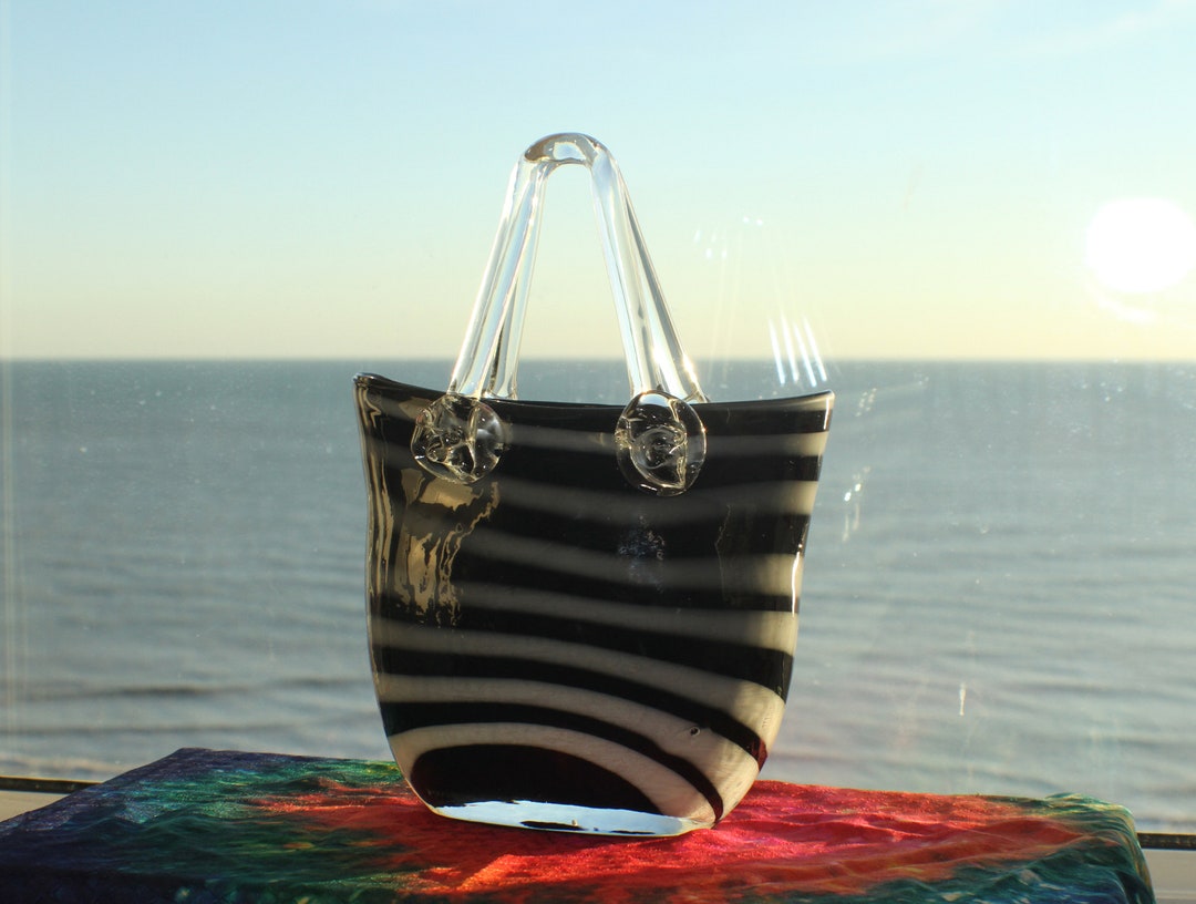 Vintage Large Murano Handblown Animal Print Glass Purse - Etsy