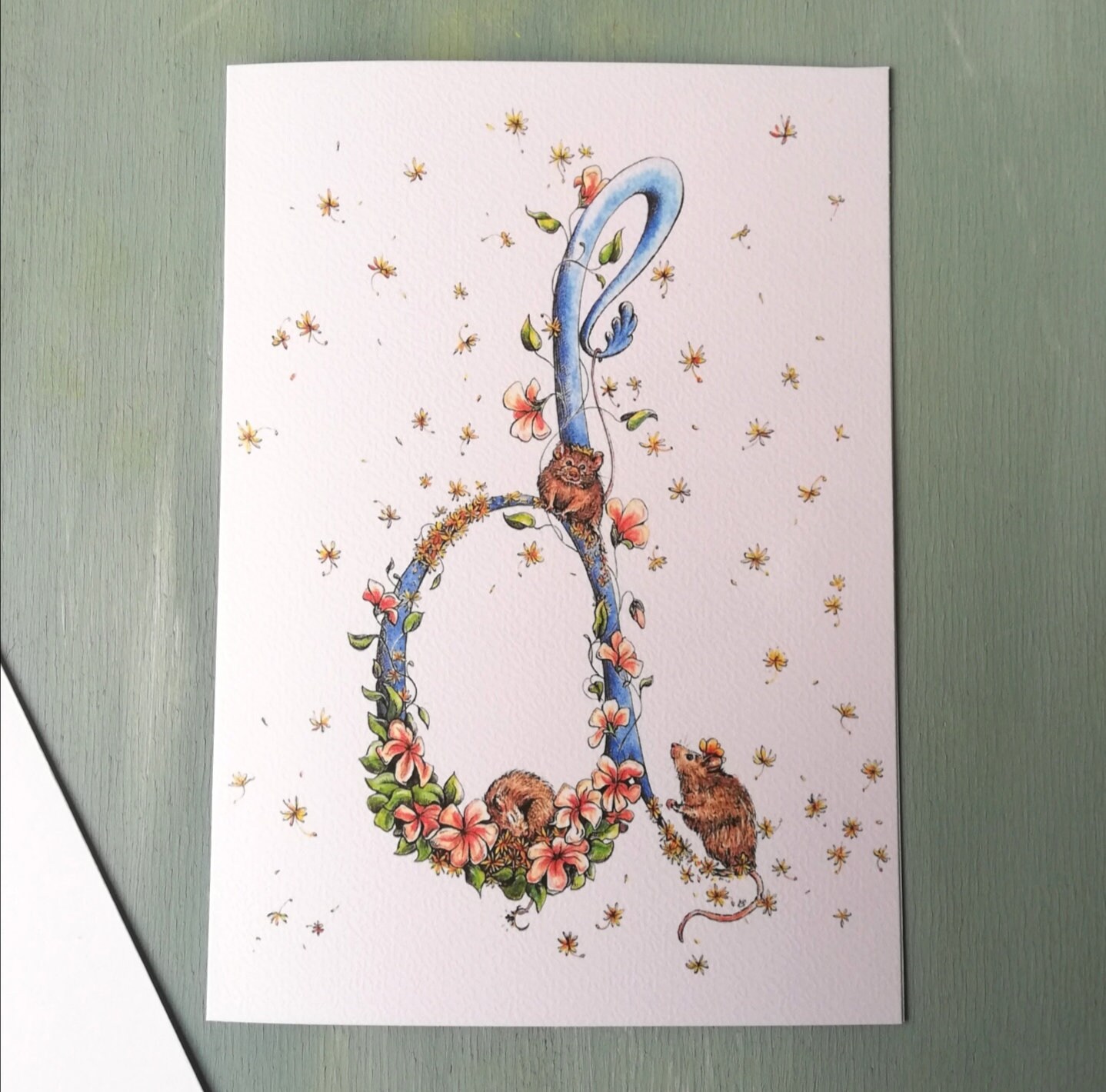 Letter 'D' Illustrated Nature Initial/letter Greetings/birthday Card - Etsy