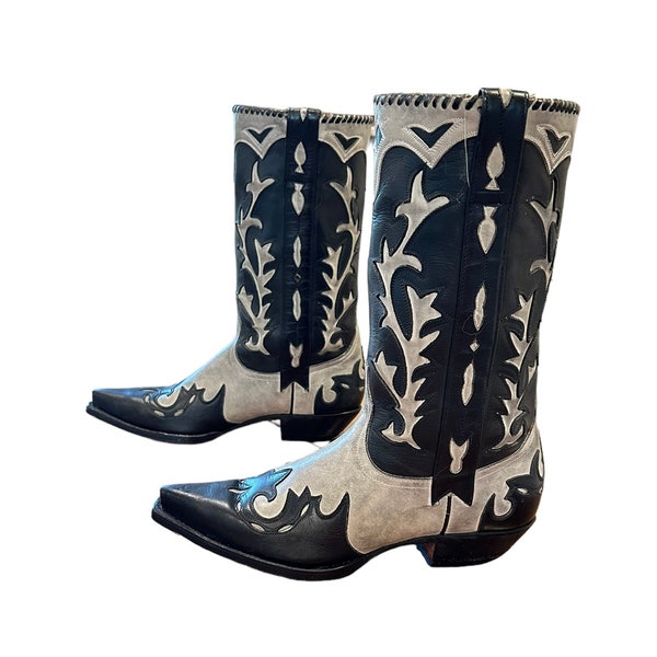 Blue and White Cowboy Boots - Etsy