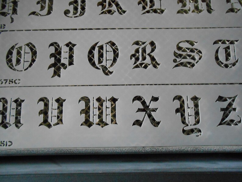 Large Old English Stencil Letters set 112 | Etsy