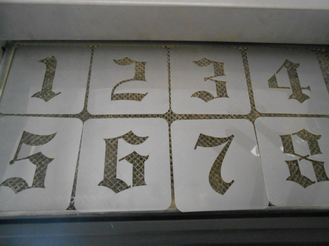 Old English Numbers Stencil Set of 4 Inch! - Etsy