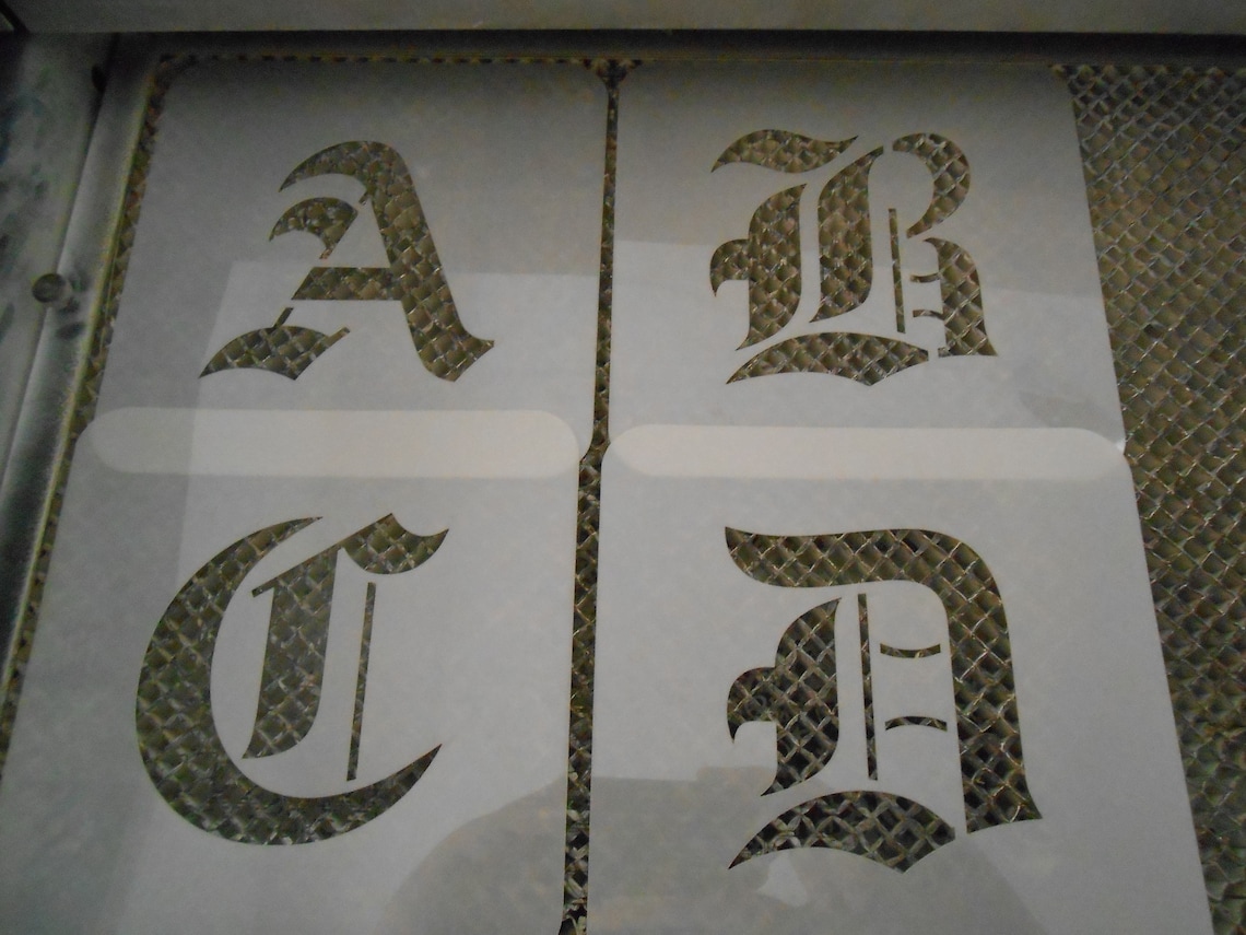 Old English 4 Inch Stencil Set - Etsy