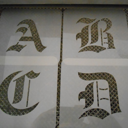 Large Old English Stencil Letters Set 112 - Etsy