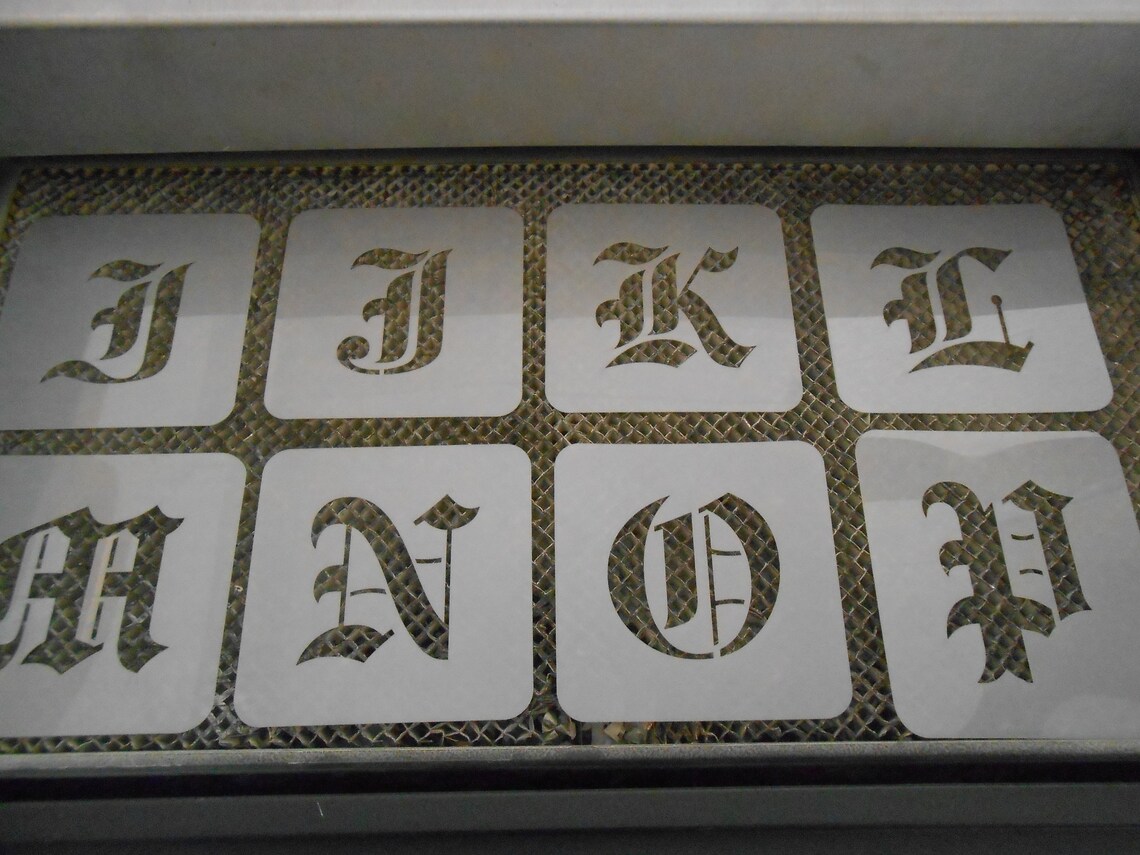 Old English 3 Inch Stencil Set - Etsy