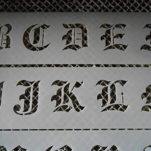 Large Old English Stencil Letters Set 112 - Etsy
