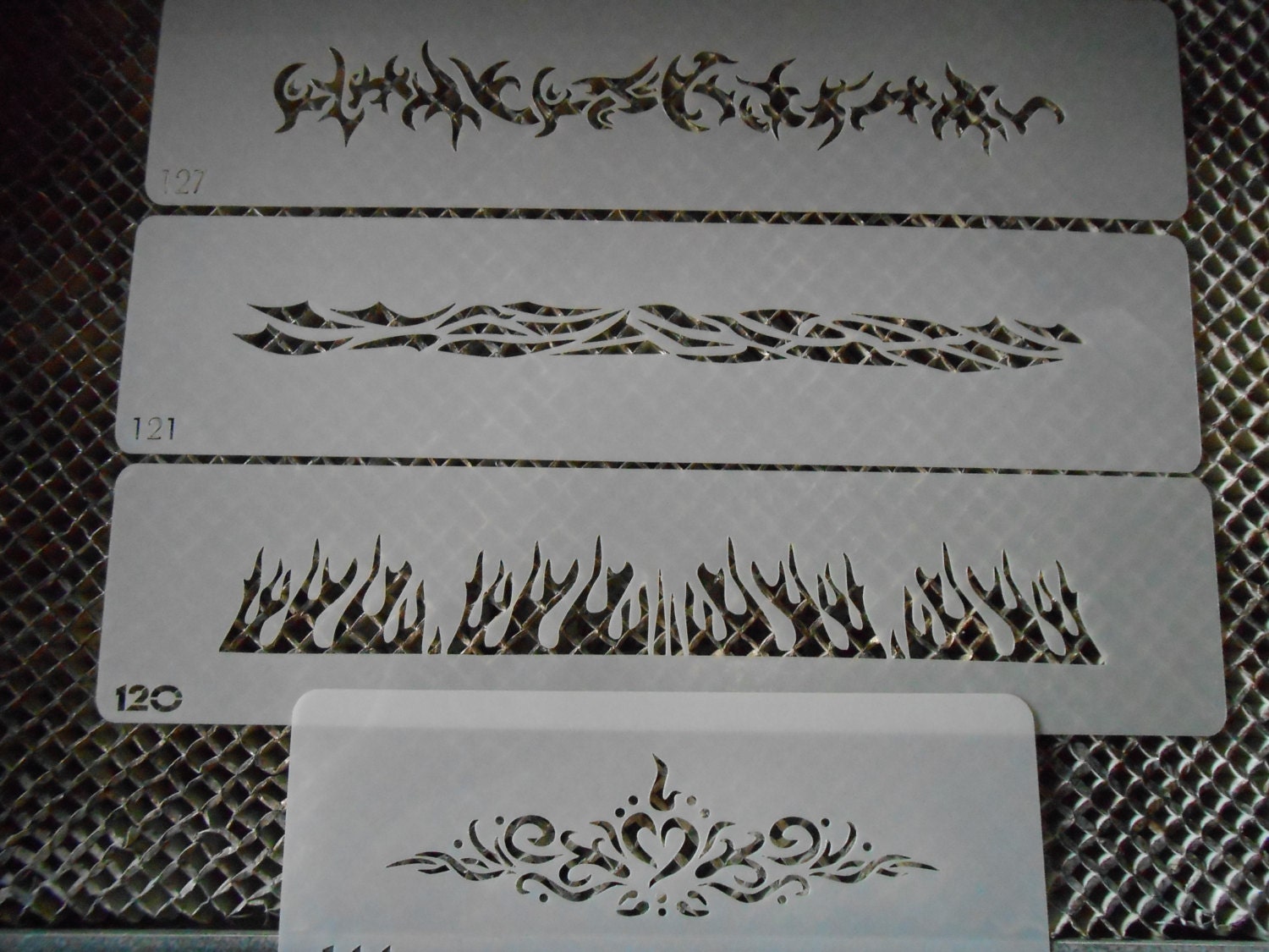 Flame Heart Tribal Barbwire Armband Stencil Set 42 | Etsy