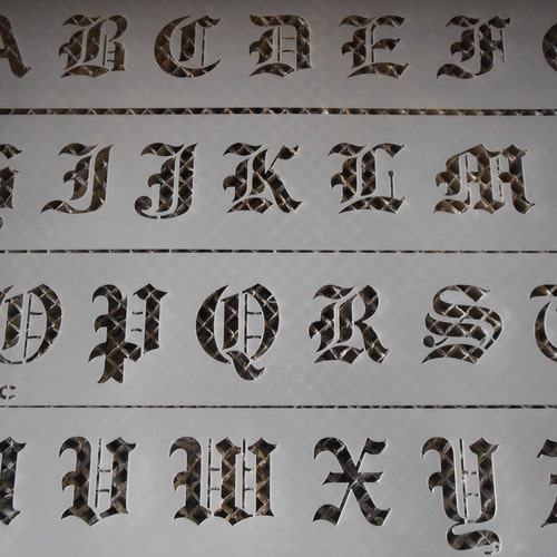 Large Old English Stencil Letters Set 112 - Etsy